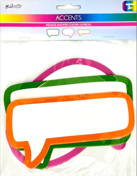10 PIECES LARGE ACCENTS - MESSAGE – Craft For Kids